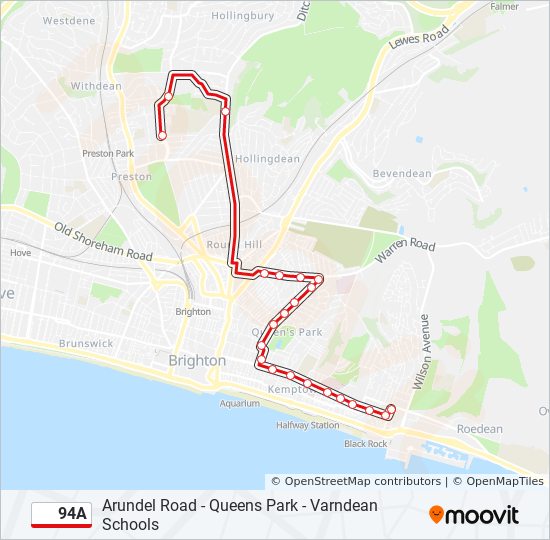 94a Route: Schedules, Stops & Maps - Brighton (Updated)