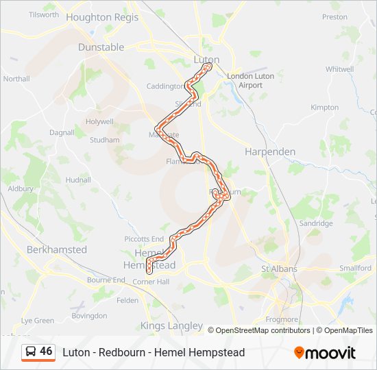 46 Route: Schedules, Stops & Maps - Luton Town Centre (Updated)