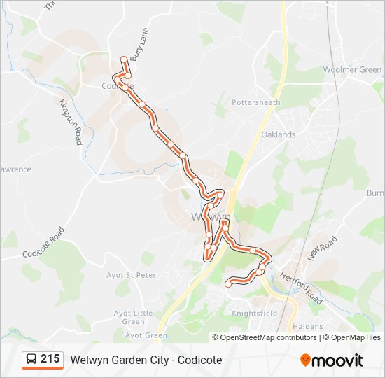 215 Route: Schedules, Stops & Maps - Digswell Park (Updated)