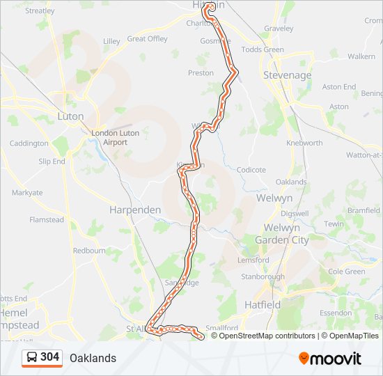304 Route: Schedules, Stops & Maps - Oaklands (Updated)