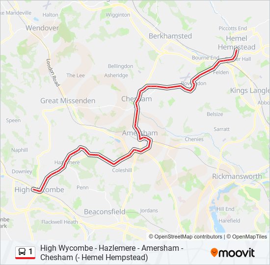 1 Route: Schedules, Stops & Maps - High Wycombe (Updated)