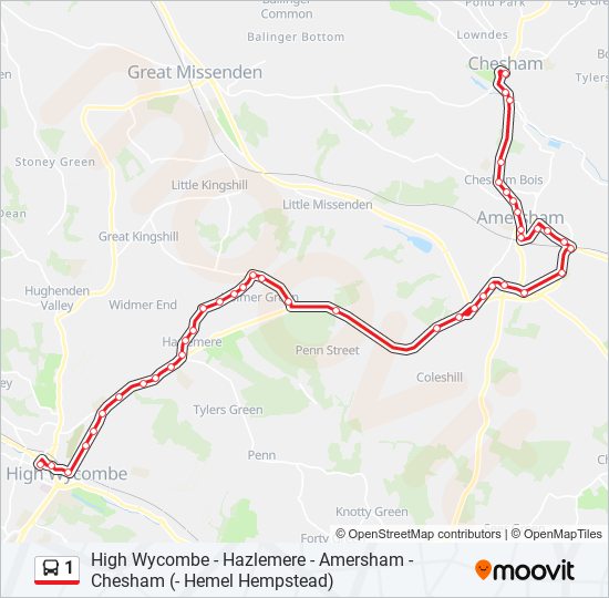 1 Route: Schedules, Stops & Maps - Chesham (Updated)