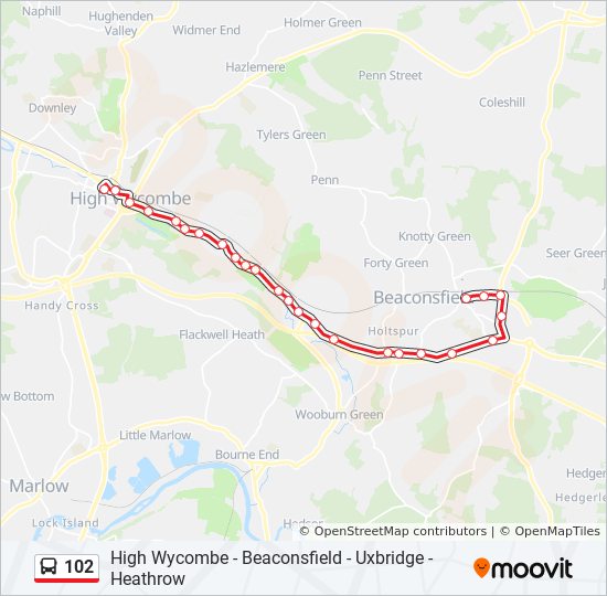 102 Route: Schedules, Stops & Maps - Beaconsfield (Updated)
