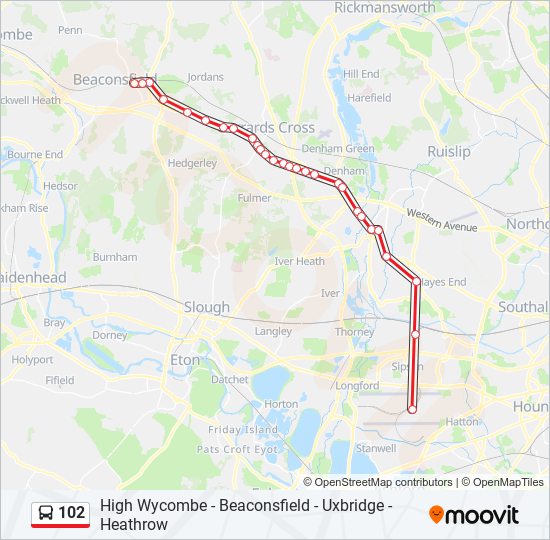 102 Route: Schedules, Stops & Maps - Beaconsfield (Updated)