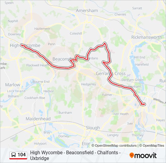 104 Route: Schedules, Stops & Maps - High Wycombe (Updated)