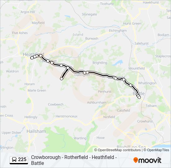 225 Route: Schedules, Stops & Maps - Heathfield (Updated)