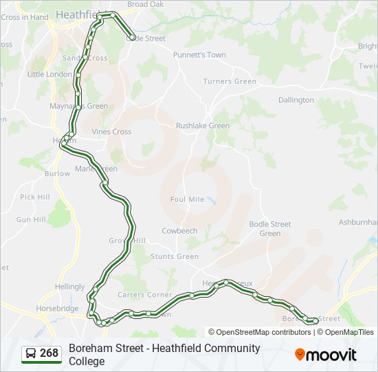 268 Route: Schedules, Stops & Maps - Boreham Street (Updated)