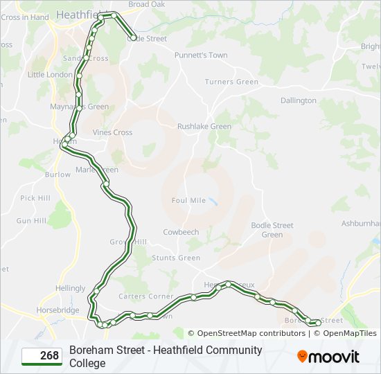 268 Route: Schedules, Stops & Maps - Boreham Street (Updated)