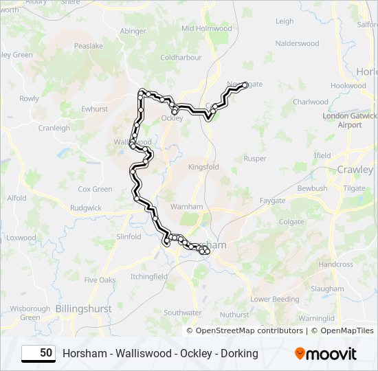 50 Route: Schedules, Stops & Maps - Newdigate (Updated)