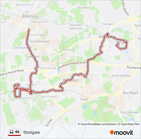 46 Route: Schedules, Stops & Maps - Shotgate (Updated)