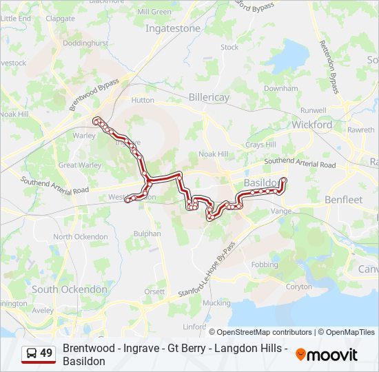 49 Route: Schedules, Stops & Maps - Basildon (Updated)