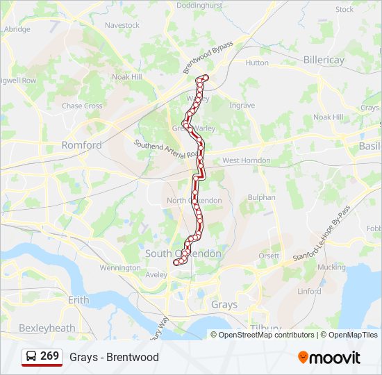 269 Route: Schedules, Stops & Maps - South Ockendon (Updated)