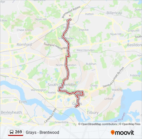 269 Route: Schedules, Stops & Maps - Grays (Updated)