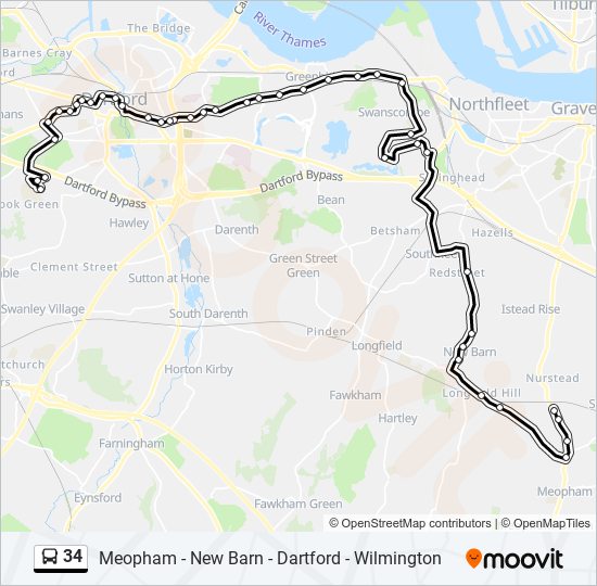 34 Route: Schedules, Stops & Maps - Meopham (Updated)