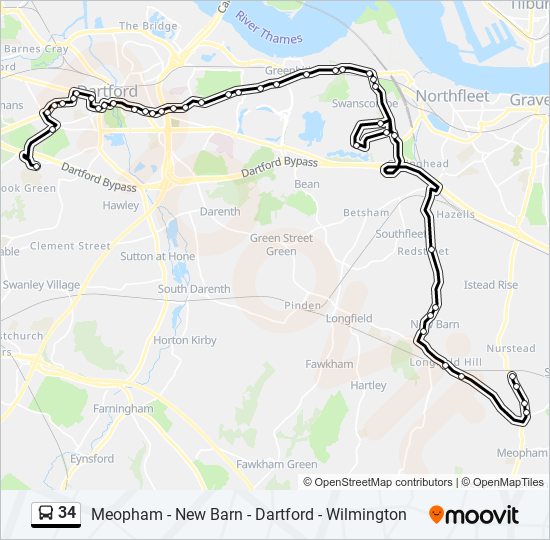 34 Route: Schedules, Stops & Maps - Wilmington (Updated)