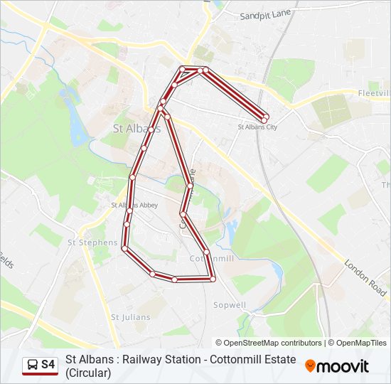 s4 Route: Schedules, Stops & Maps - St Albans (Updated)