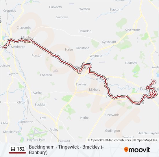 132 Route: Schedules, Stops & Maps - Maids Moreton (Updated)