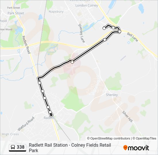 338 Route: Schedules, Stops & Maps - London Colney (Updated)