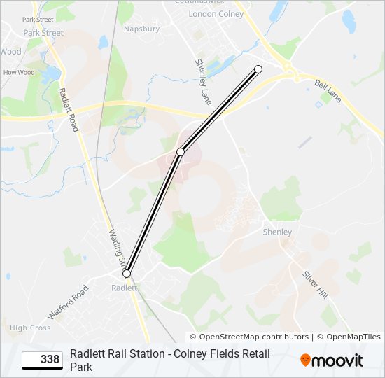 338 Route: Schedules, Stops & Maps - London Colney (Updated)