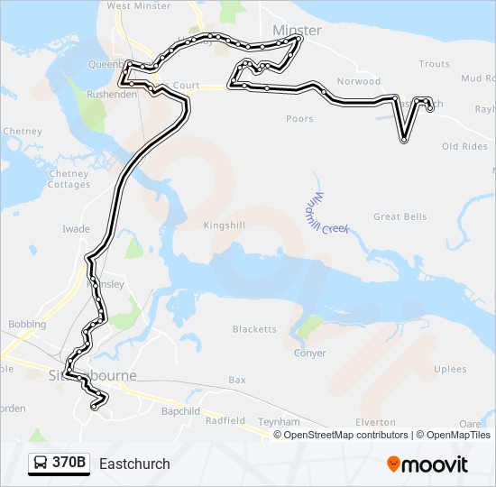370b Route: Schedules, Stops & Maps - Eastchurch (Updated)