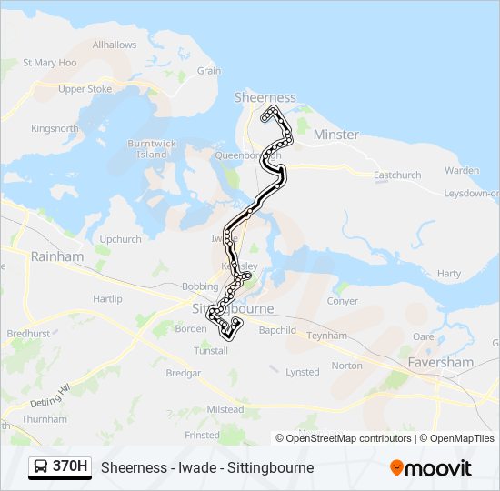 370h Route: Schedules, Stops & Maps - Sittingbourne (Updated)