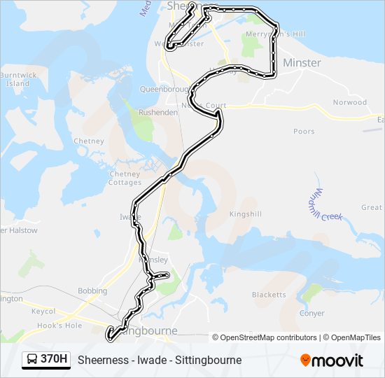 370h Route: Schedules, Stops & Maps - Sheerness (Updated)