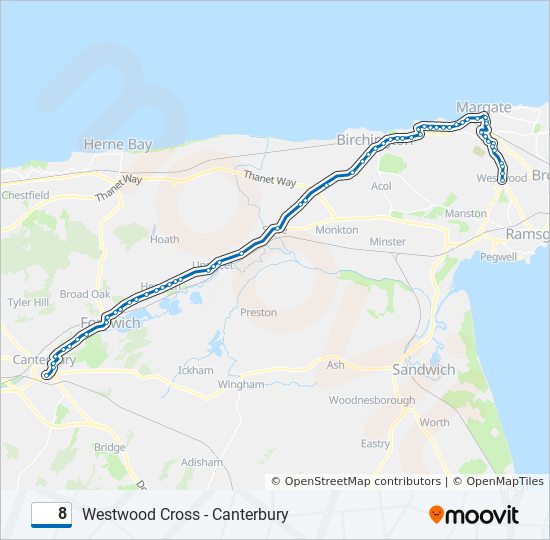 8 Route: Schedules, Stops & Maps - Westwood Cross (Updated)