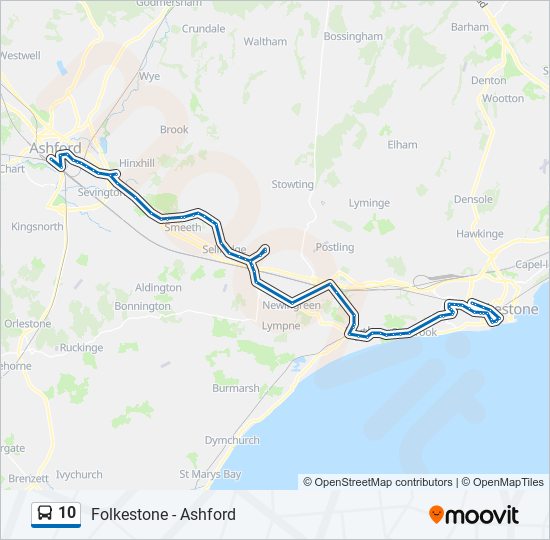 10 Route: Schedules, Stops & Maps - Folkestone (Updated)