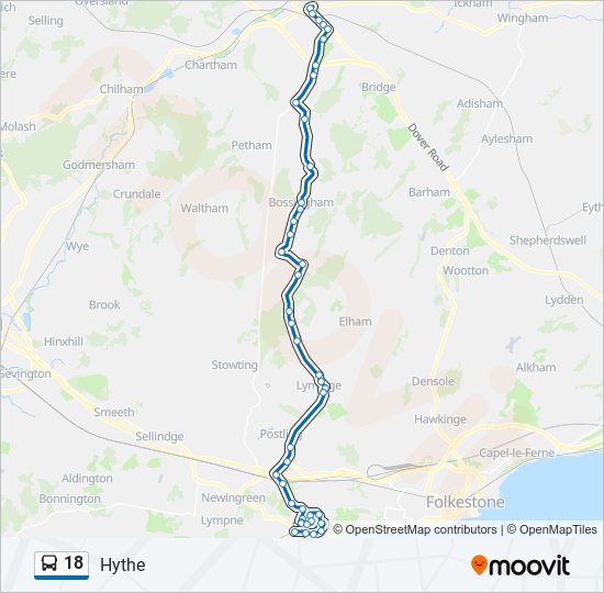 18 Route: Schedules, Stops & Maps - Hythe (Updated)