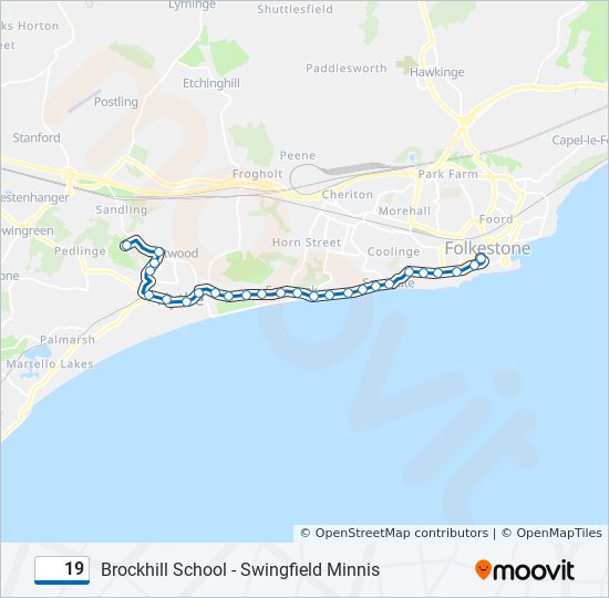 19 Route: Schedules, Stops & Maps - Folkestone (Updated)