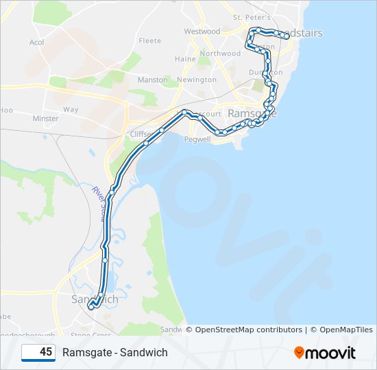 45 Route: Schedules, Stops & Maps - Broadstairs (Updated)