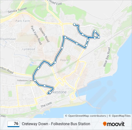 76 Route: Schedules, Stops & Maps - Folkestone (Updated)
