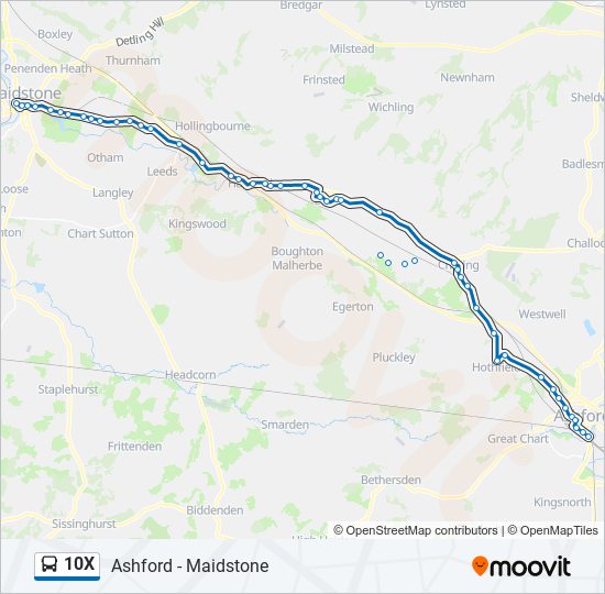 10x Route: Schedules, Stops & Maps - Maidstone (Updated)