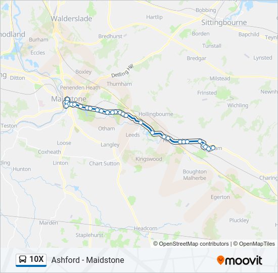 10X Route: Schedules, Stops & Maps - Lenham (Updated)