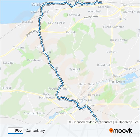 906 Route: Schedules, Stops & Maps - Canterbury (Updated)