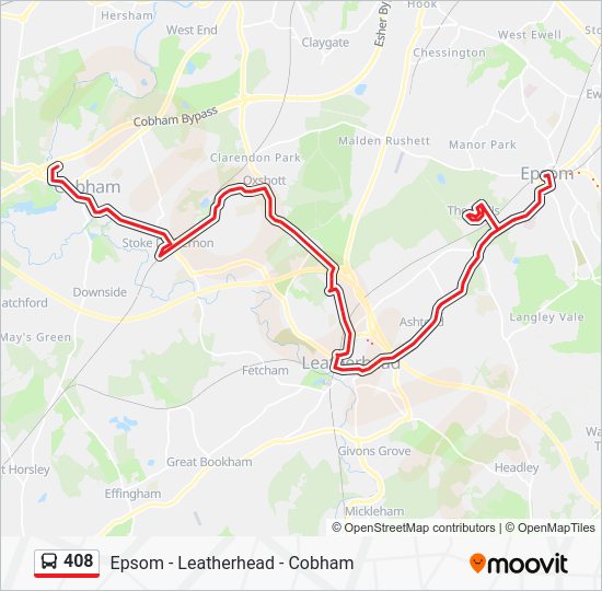 408 Route: Schedules, Stops & Maps - Cobham (Updated)
