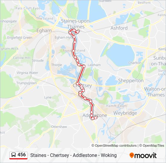 456 Route: Schedules, Stops & Maps - Addlestone (Updated)