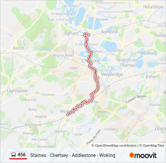 456 Route: Schedules, Stops & Maps - Woking (Updated)