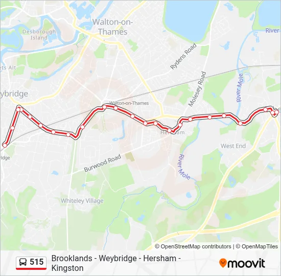 515 Route: Schedules, Stops & Maps - Weybridge (Updated)