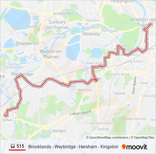 515 Route: Schedules, Stops & Maps - Kingston upon Thames (Updated)