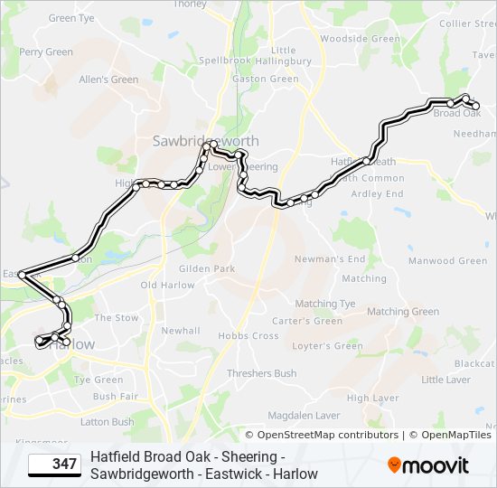 347 Route: Schedules, Stops & Maps - Harlow Town Centre (Updated)