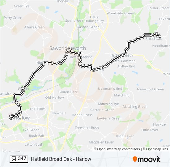 347 Route: Schedules, Stops & Maps - Harlow Town Centre (Updated)