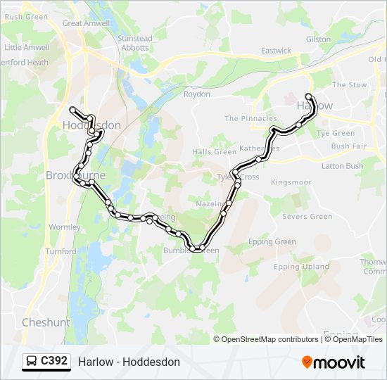 C392 Route: Schedules, Stops & Maps - Hoddesdon (Updated)