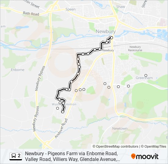 2 Route: Schedules, Stops & Maps - Newbury (Updated)