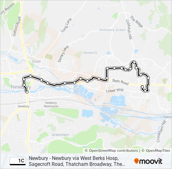 1c Route: Schedules, Stops & Maps - Thatcham (Updated)