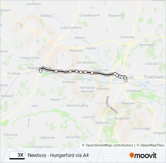 3x Route: Schedules, Stops & Maps - Hungerford (Updated)