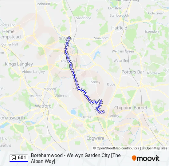 601 Route: Schedules, Stops & Maps - St Albans (Updated)