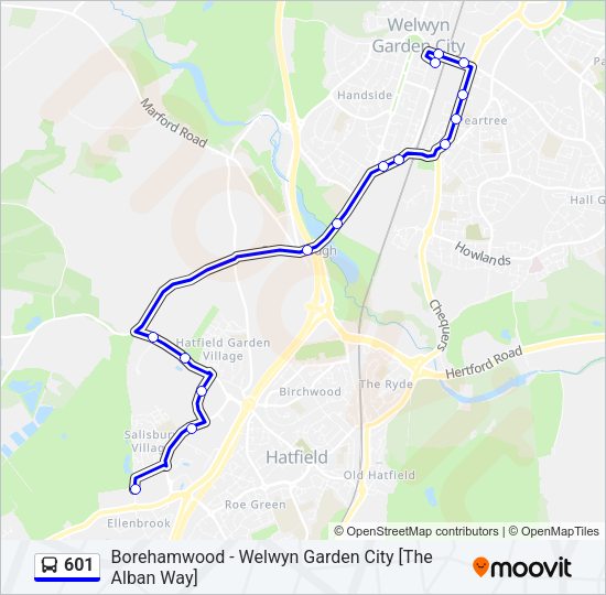 601 Route: Schedules, Stops & Maps - Hatfield Business Park (Updated)
