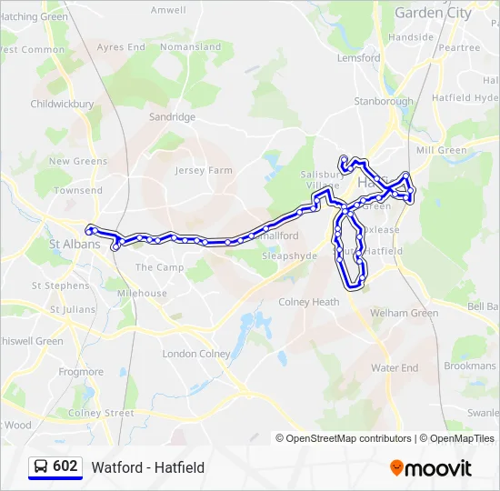 602 Route: Schedules, Stops & Maps - St Albans (Updated)