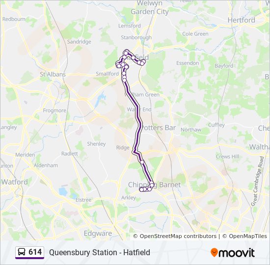 614 Route: Schedules, Stops & Maps - High Barnet (Updated)